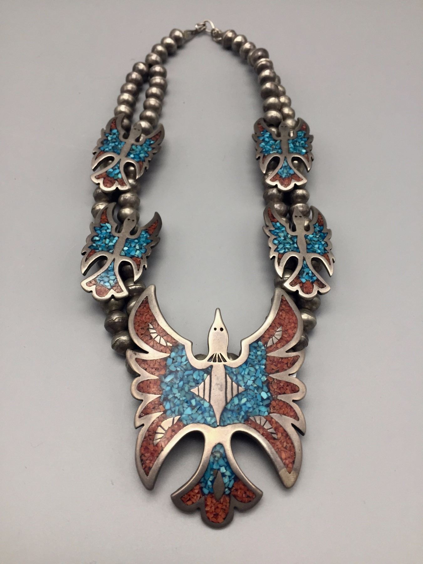 Vintage Waterbird Inlay Necklace