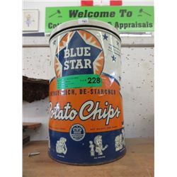 Vintage Blue Star Potato Chip Tin