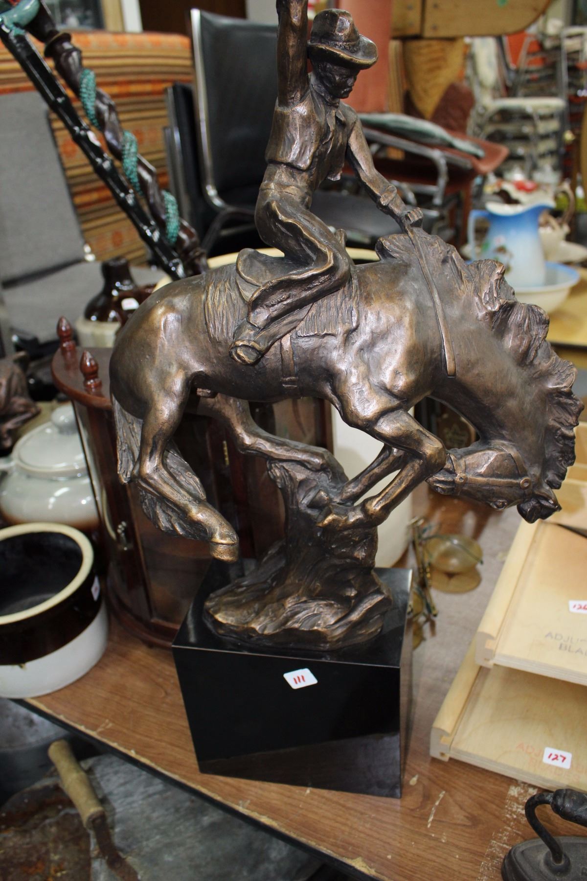 Bronze Bronc Rider Figurine by Austin Prod Inc. - 1981