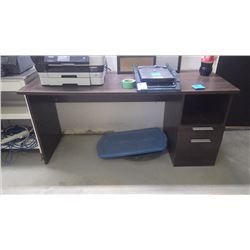 65" WALNUT DESK W/2 DRAWERS