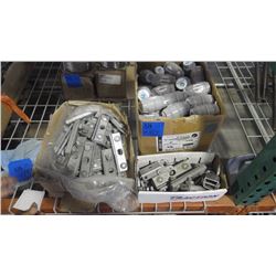 BOX OF CONDUX COMFIT 100 PUSH ON COUPLINGS AND TWO BOXES OF BRACKETS