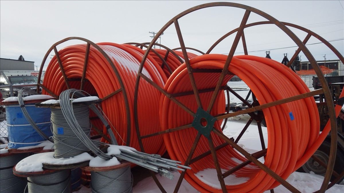 ONE SPOOL OF HDPE PIPE AND ONE PARTIAL SPOOL