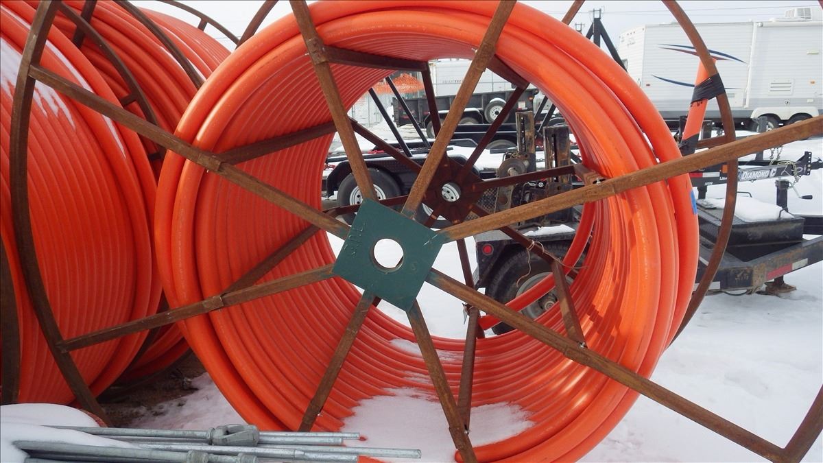 ONE SPOOL OF HDPE PIPE AND ONE PARTIAL SPOOL