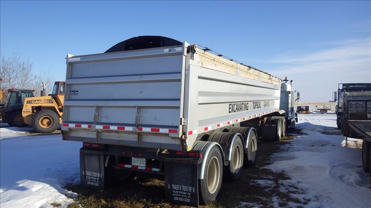 2008 LOAD LINE TRI AXLE DUMP TRAILER WITH PLASTIC LINER, ROLL TOP TARP ...