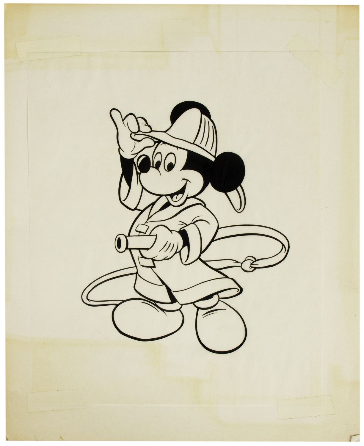 Original Firefighter Mickey Illustration. - Van Eaton Galleries