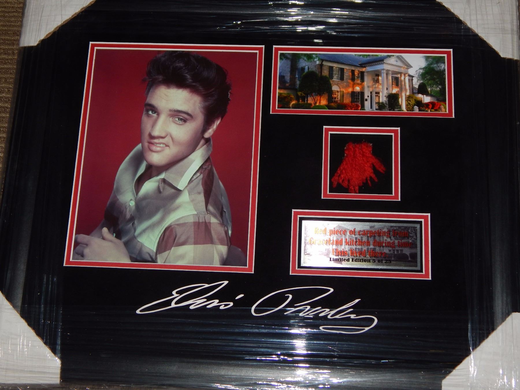 Elvis Presley Framed Limited Edition Graceland Carpet Swatch