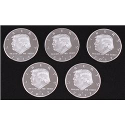 Lot of (5) 2017 Donald Trump Silver Rounds