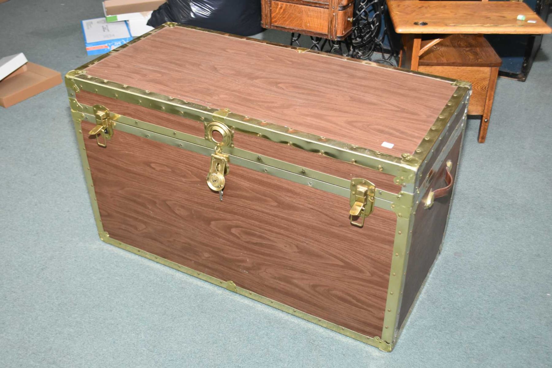Large brass wrapped cedar lined trunk