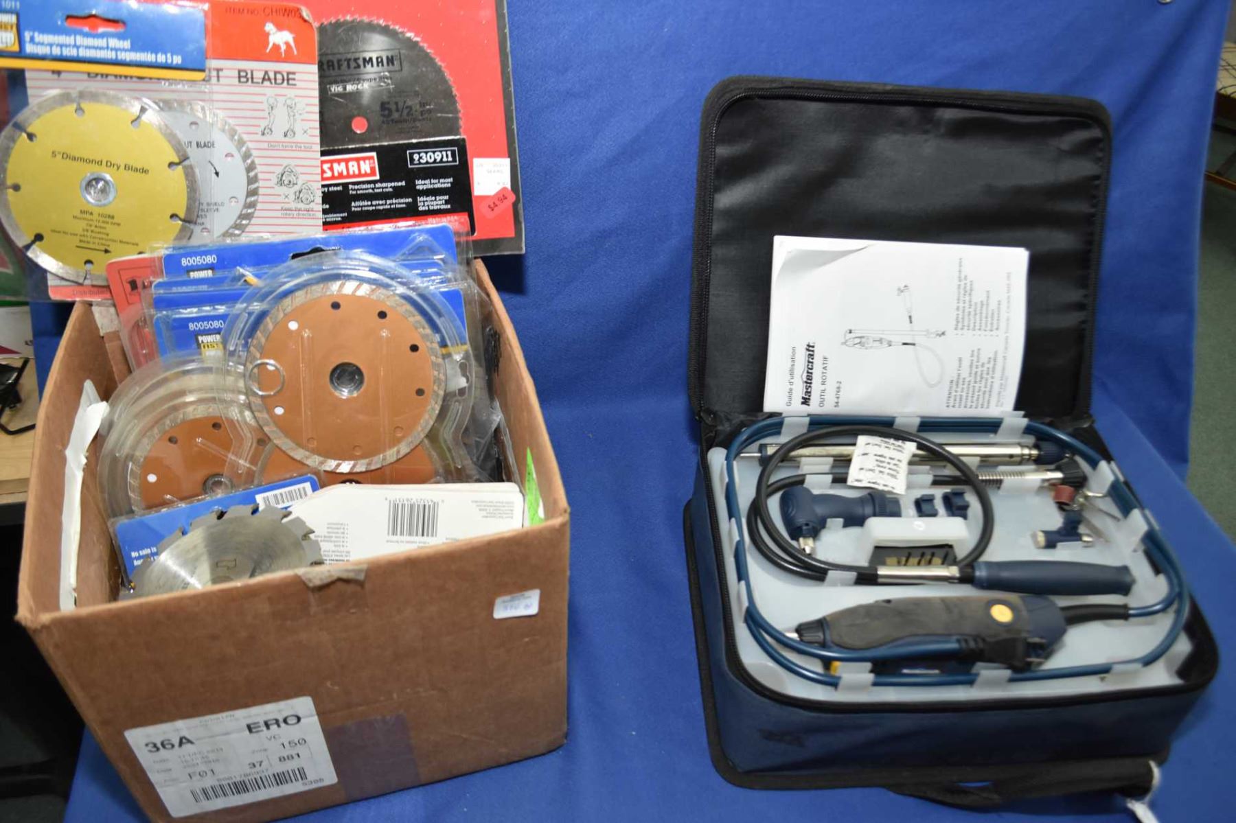 Mastercraft rotary tool with accessories, a Power Fist diamond wheel ...