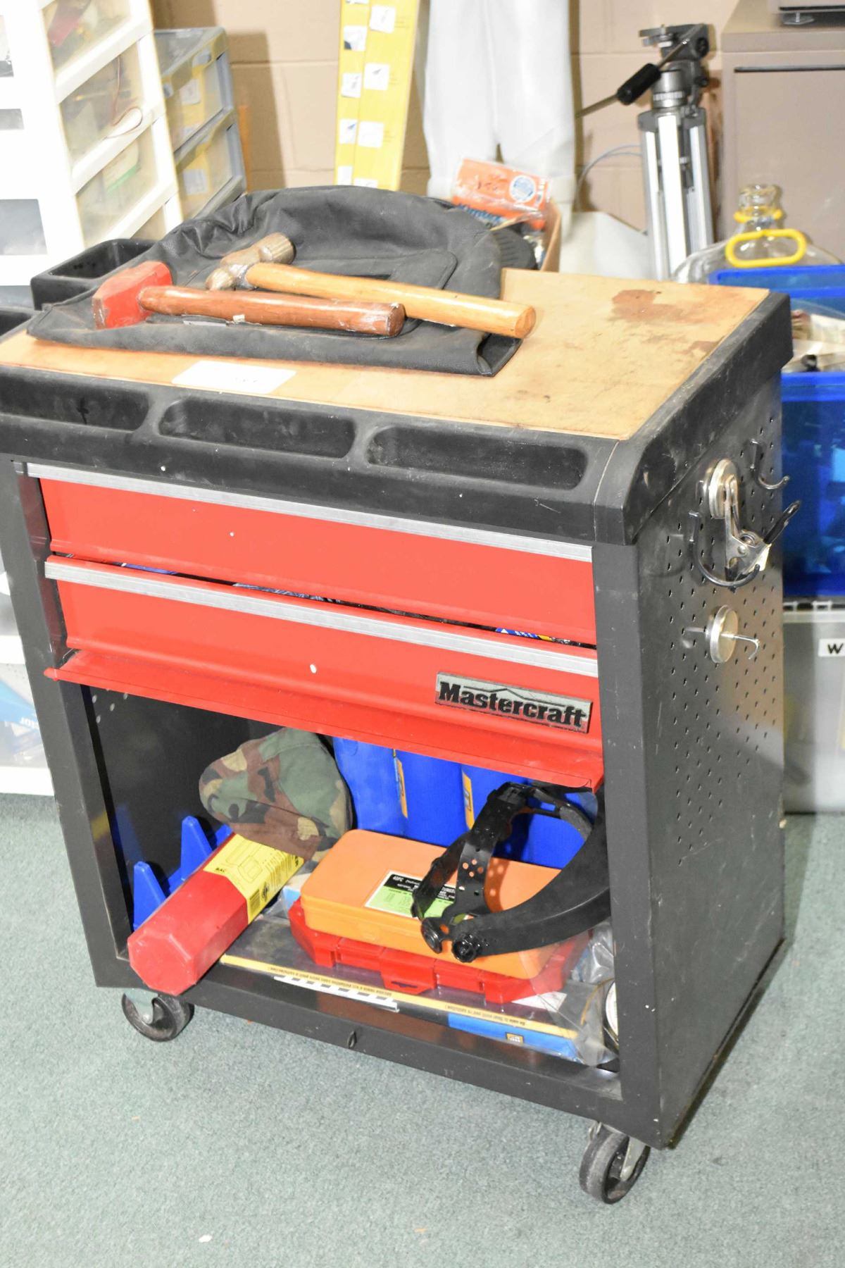 Mastercraft rolling workstation with large selection of welding ...