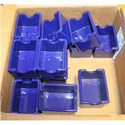 BOX OF BLUE SUGAR PACKETS HOLDERS