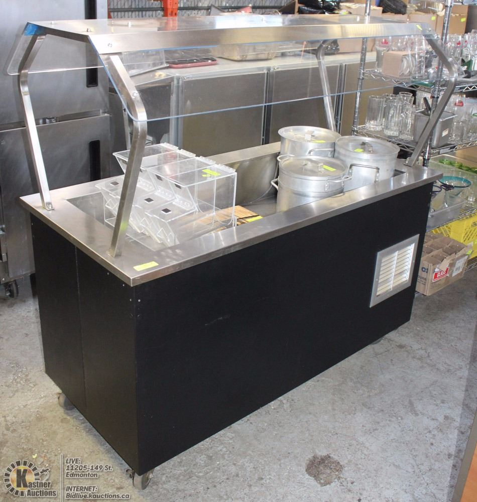 BUFFET SALAD BAR, ICE WELL ON WHEELS, 5' X 28"