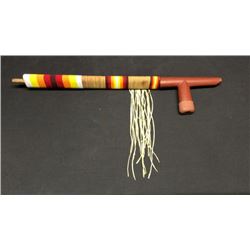 Native American Made Crow Beaded Pipe