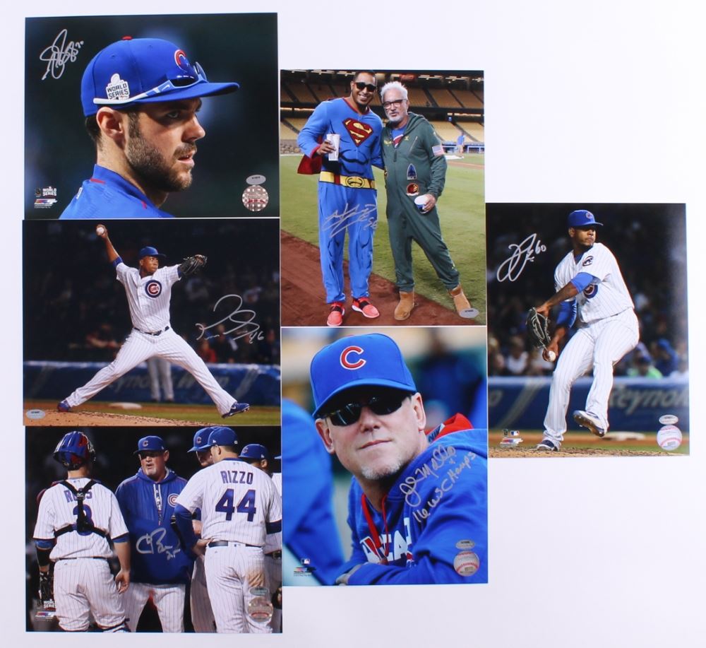 Lot of (6) Signed Cubs 8x10 Photos with (1) Chris Bosio, (1) John ...