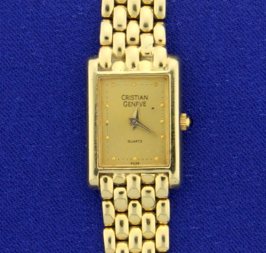 Vintage Solid 14k Gold Christian Geneve Woman's Watch Vintage Solid 14k Gold Christian Geneve Woman's Watch