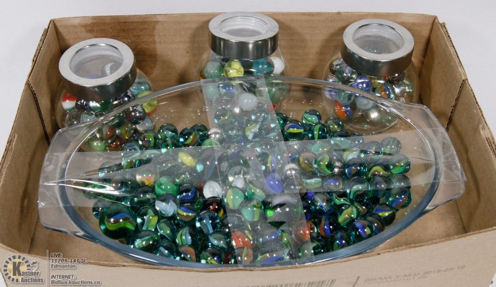 VINTAGE MARBLES STEELIES, GLASS