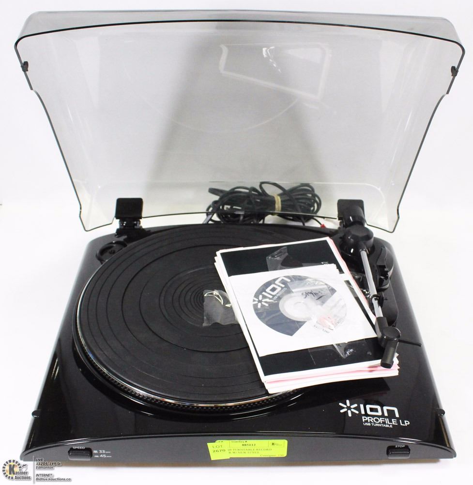 ION USB TURNTABLE RECORD PLAYER W/ NEW STYLUS