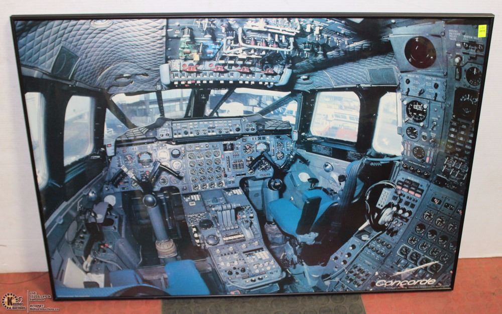 FRAMED 1981 CONCORDE COCKPIT POSTER