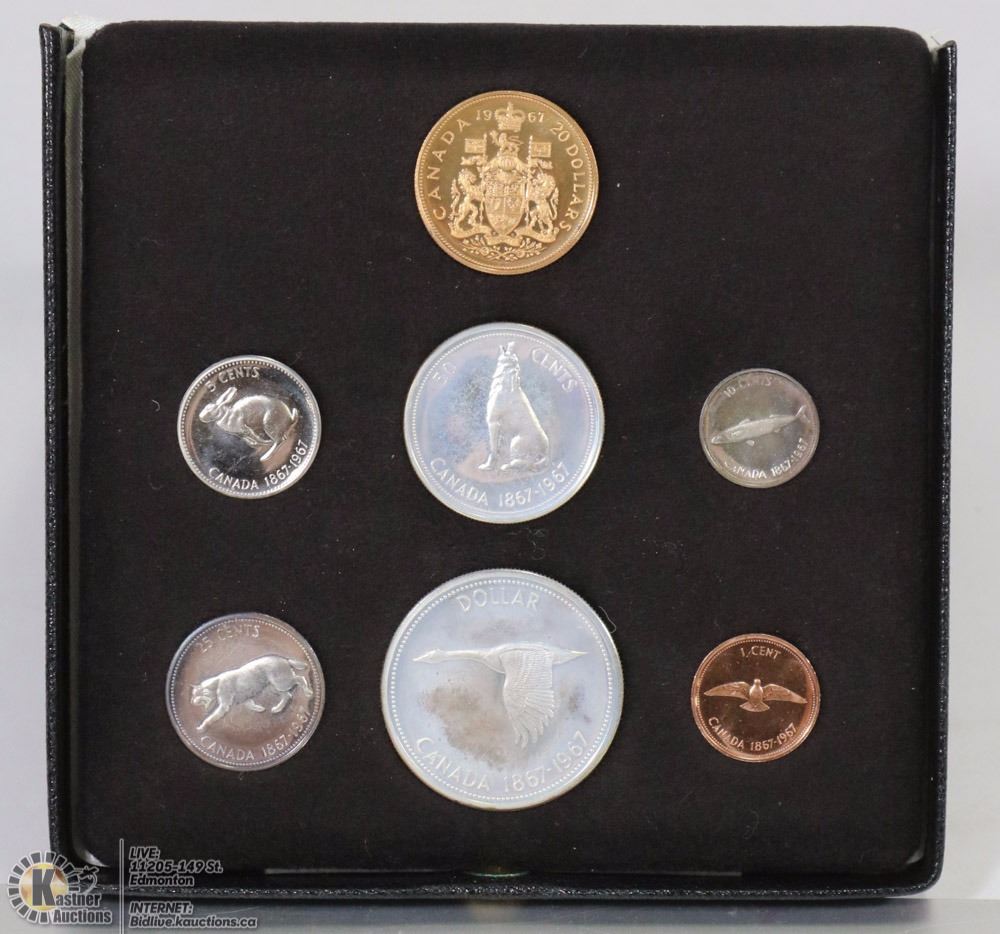CANADA 1967 CENTENNIAL PROOF 7 COIN SET WITH $20