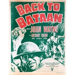 Poster, Back to Bataan starring John Wayne, Movie Poster