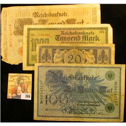 GERMAN NOTE COLLECTION INCLUDES 1915 TWENTY MARKS, 1922 1000 MARKS ...