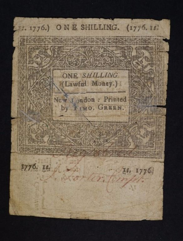 1776 CONNECTICUT ONE SHILLING COLONIAL