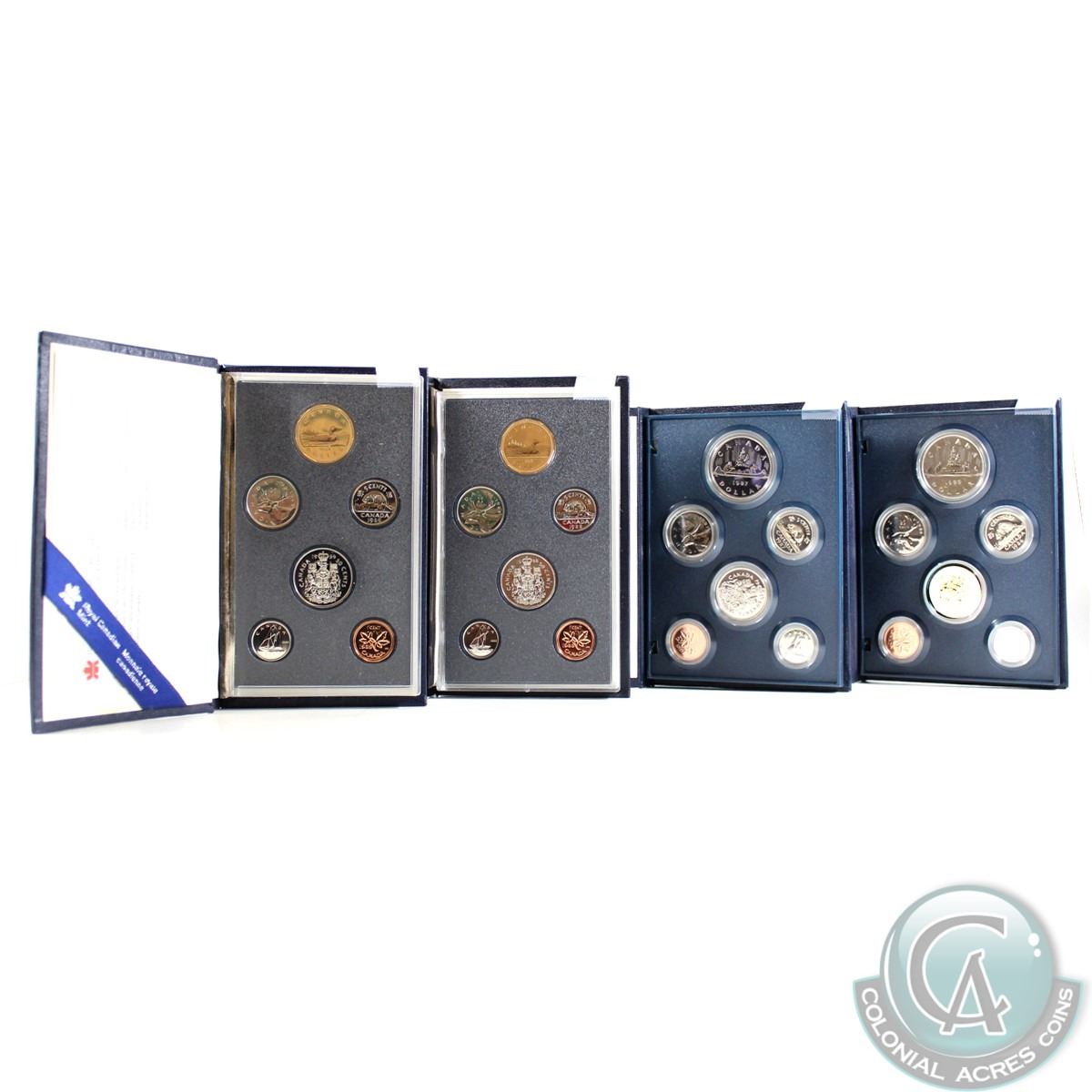 1986, 1987, 1988, 1989 Canada Specimen 6-Coin Sets. 4pcs.