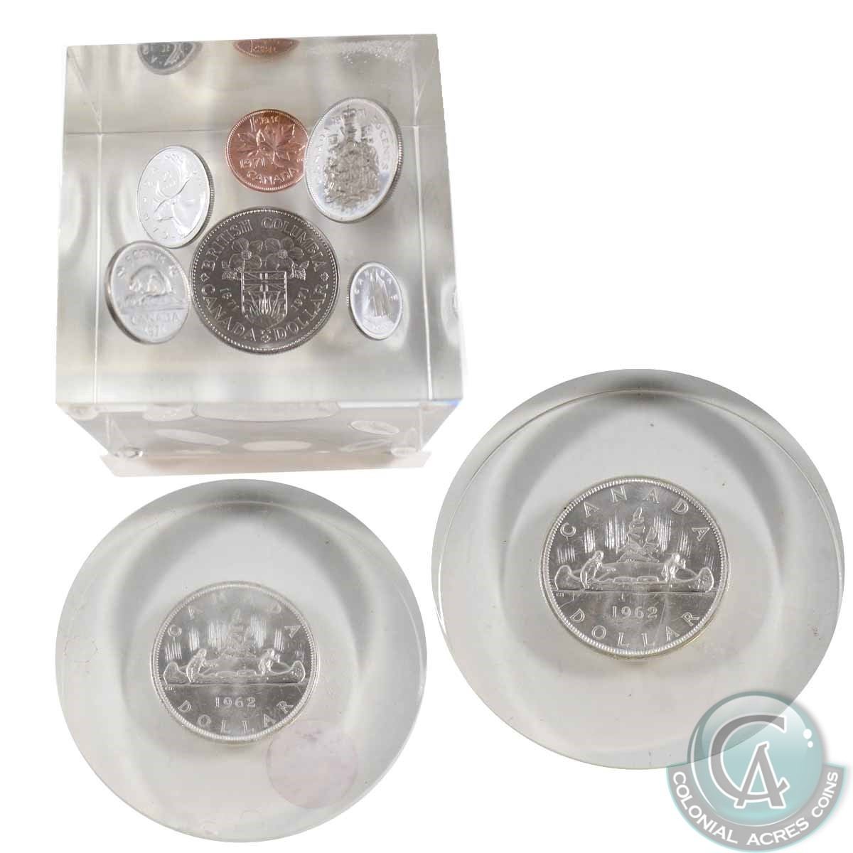 Canada Coin Collection in Acrylic Displays. You will receive two 1962 ...