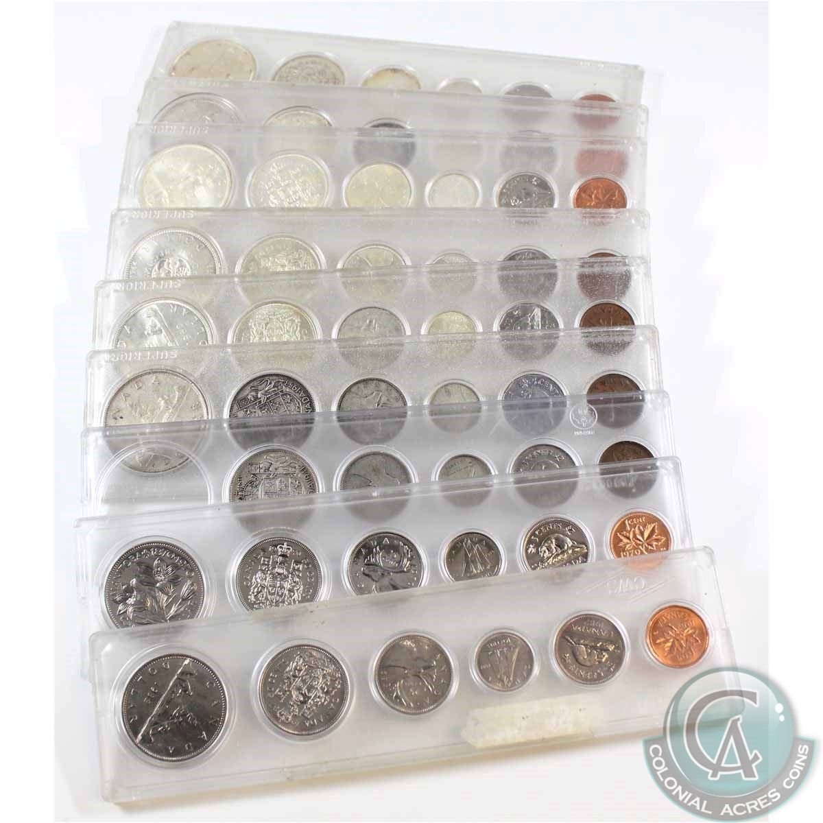 1941, 1953, 1962, 1964, 1965, 1966, 1967, 1970 & 1982 Canada 6-Coin ...