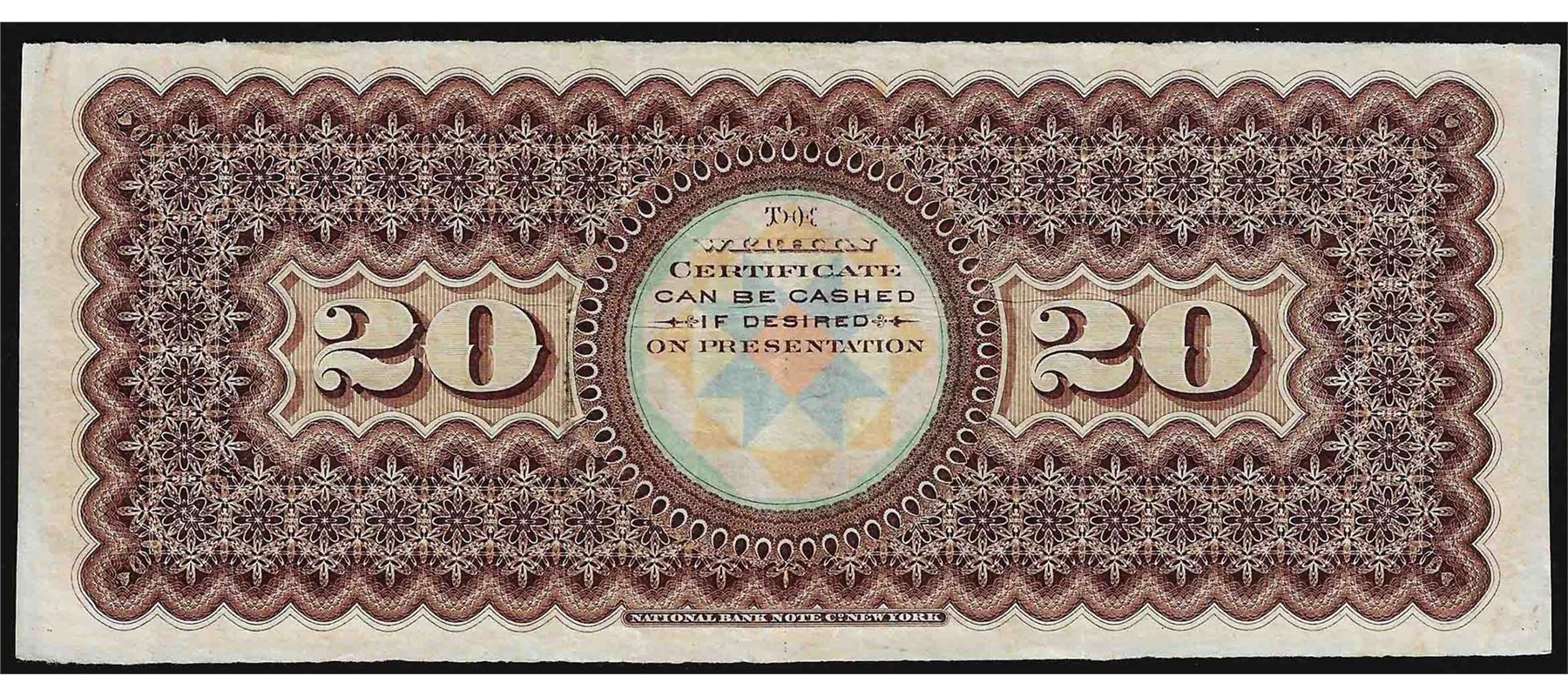 1800's $20 The Peoples National Bank Helena, MT Obsolete Bank Note