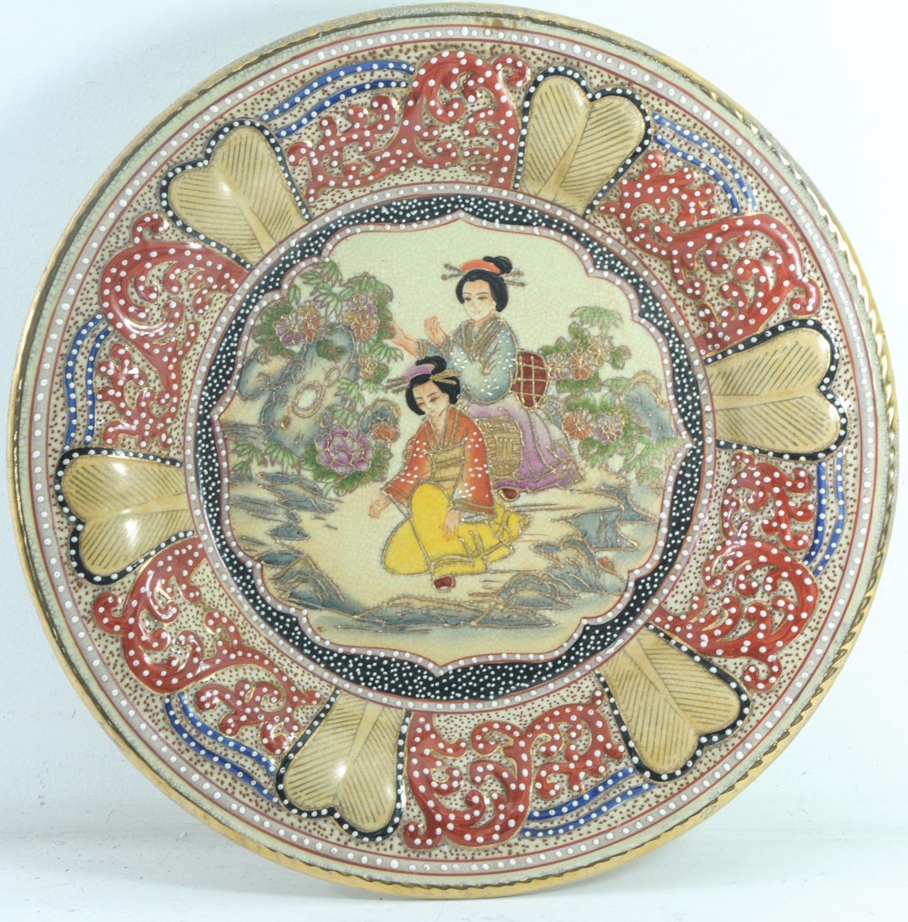 Old Japanese Satsuma ware porcelain plate