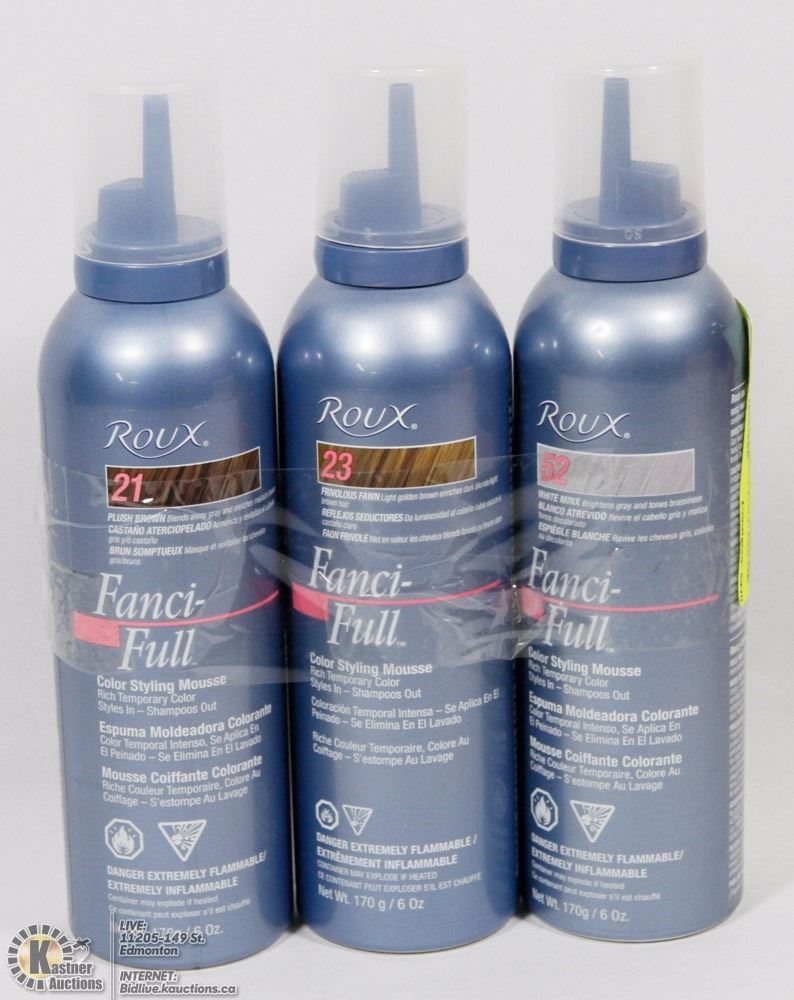 LOT OF 3 ROUX FANCI-FULL COLOR STYLING MOUSSE