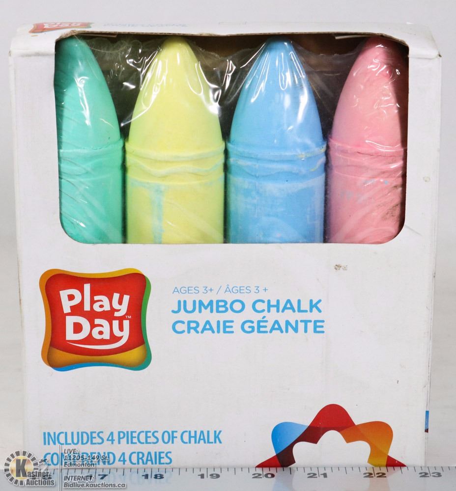 PLAY DAY 4 PIECE JUMBO SIDEWALK CHALK SET