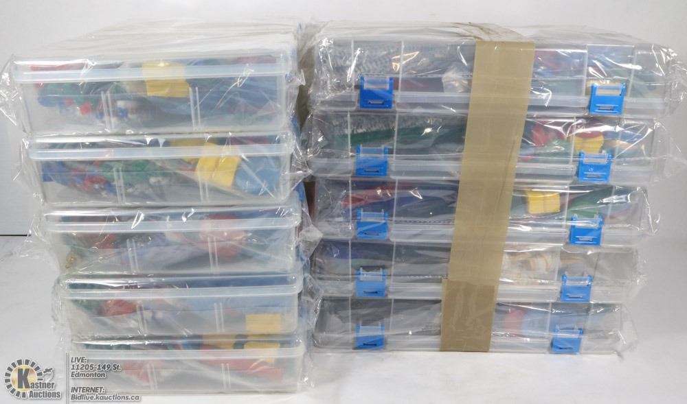 10 NEW CRAFT KITS IN PLASTIC STORAGE CASE