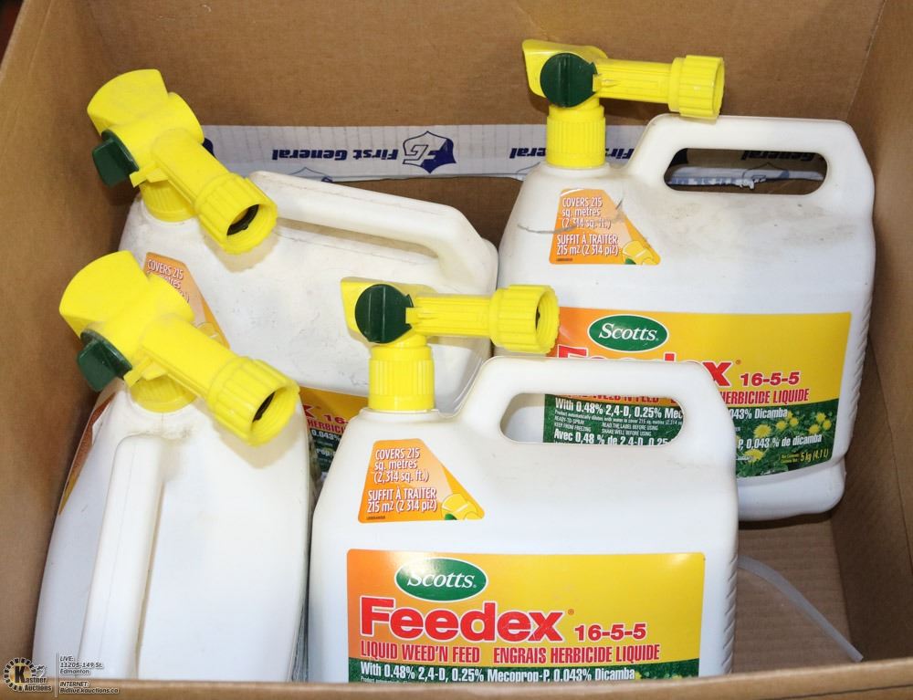 LOT OF 4 SCOTTS FEEDEX WEED AND FEED