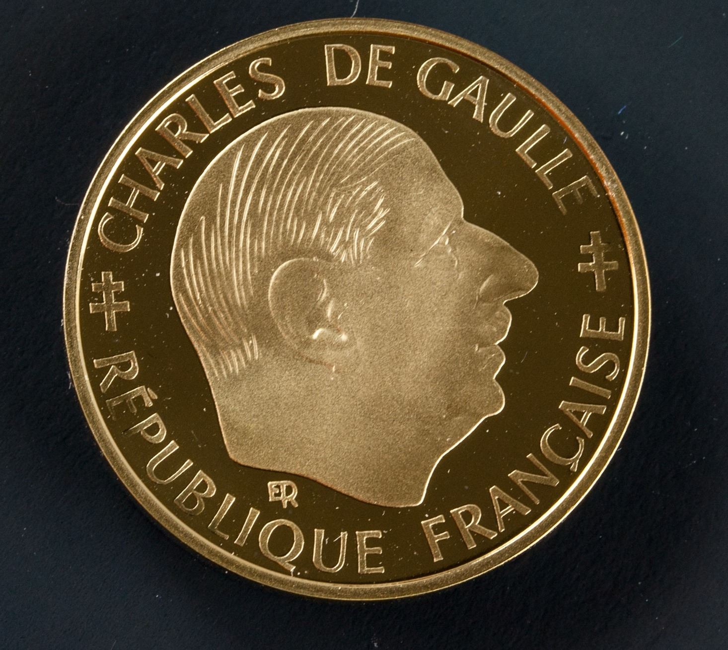 1988 Charles De Gaulle 1 Franc Gold & Silver Proof