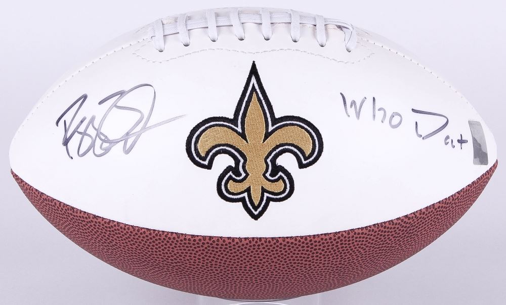 Reggie Bush Signed Saints Logo Football Inscribed "Who Dat" (Bush Hologram)