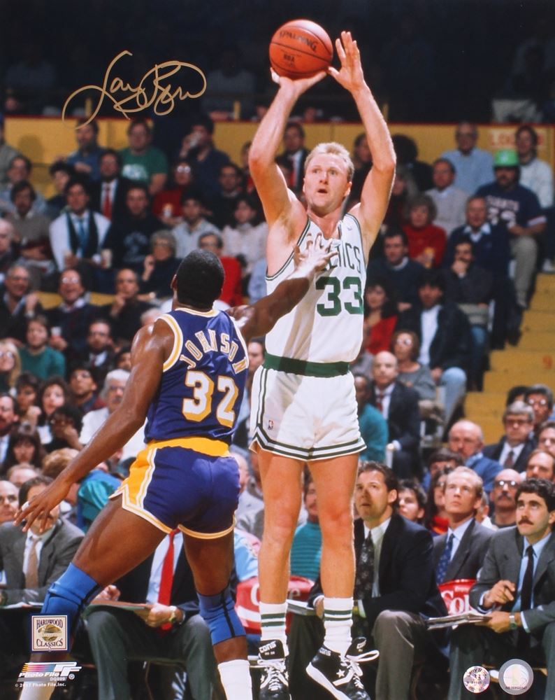 Larry Bird Signed Celtics 16x20 Photo (Bird Hologram)