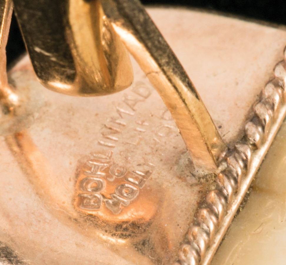 Edward H. Bohlin Gold, Elk-Tooth Cufflinks