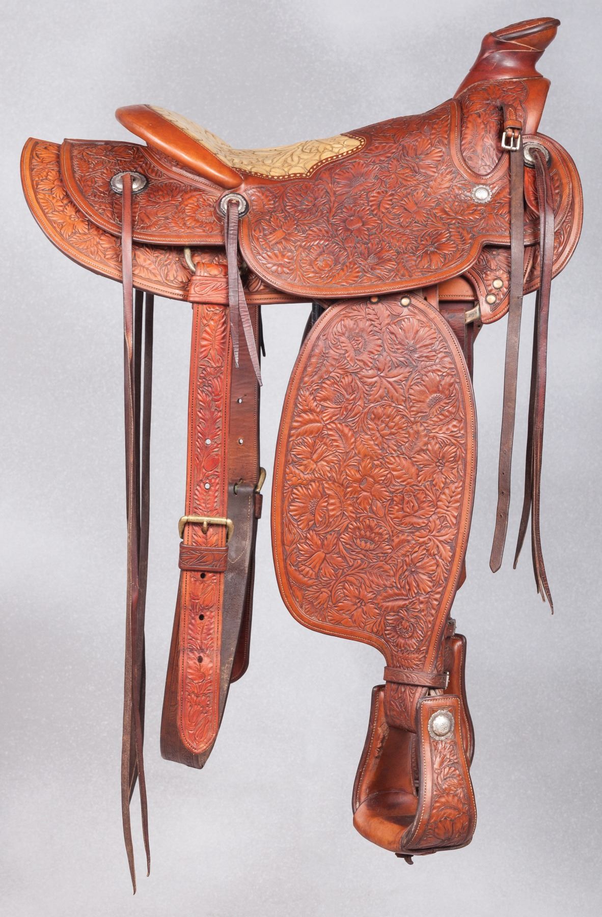 D.E. Walker - Visalia Fancy Tooled Roping Saddle
