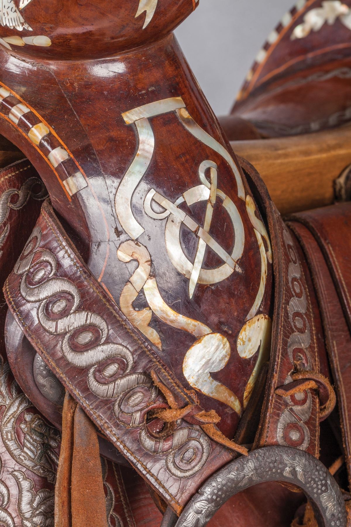 Fancy Pearl Inlaid Mexican Saddle with Spurs from the Chladiuk Museum ...