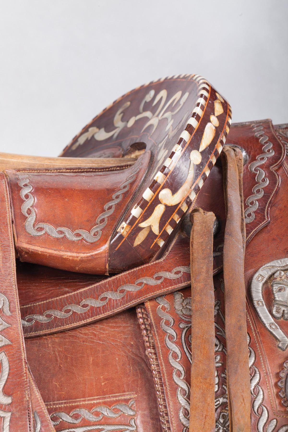 Fancy Pearl Inlaid Mexican Saddle with Spurs from the Chladiuk Museum ...