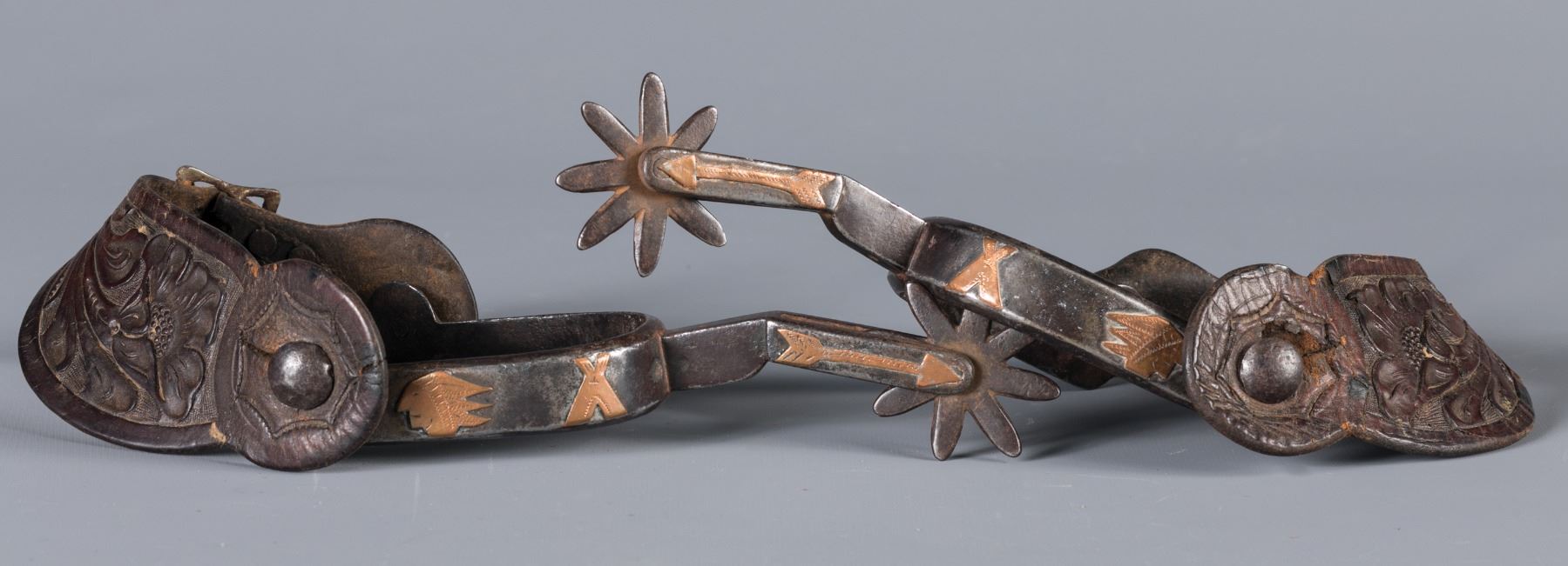 Folk Art "Cowboy & Indian" Spurs