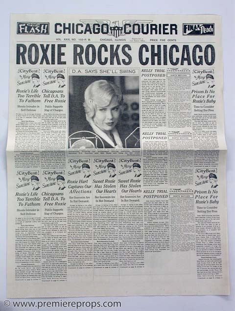 Chicago Roxie Rocks Chicago Newspaper Movie Props