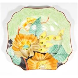 Crown Devon Art Deco plate, hand painted w…