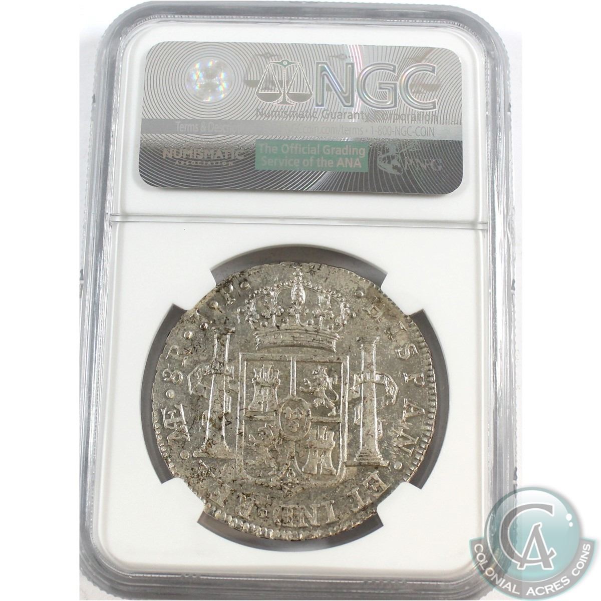 Peru; 1821 Lima 8R NGC Certified AU Details Surface Hairlines