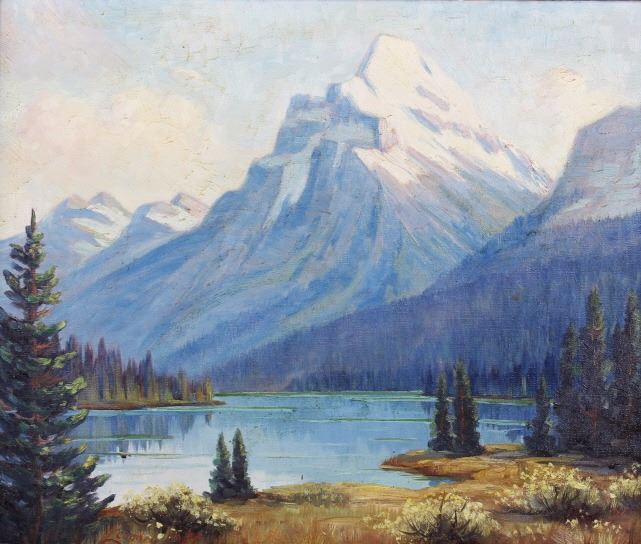Leonard Lopp Glacier Park Mt. Kintla Oil Painting