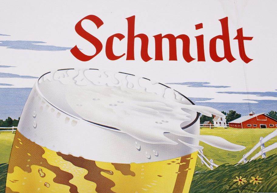 Schmidt Beer Cardboard Lithograph Advertising Sign