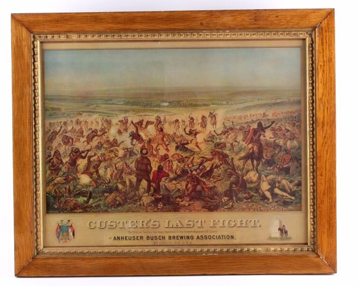 Custer's Last Fight Anheuser Busch Framed Print