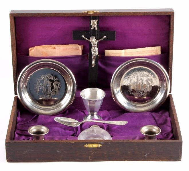 Antique Catholic Sick Call Last Rites Set